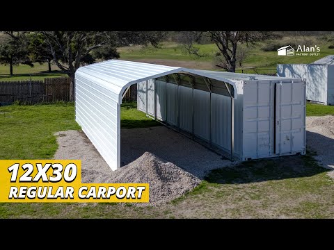 Metal Carport 12x30 Regular Style by Alans Factory Outlet