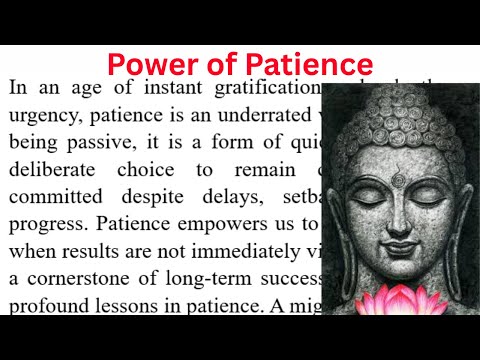 Value of Patience | Comprehension Passage | Be Patient | Motivational Paragraph | Passage | Reading
