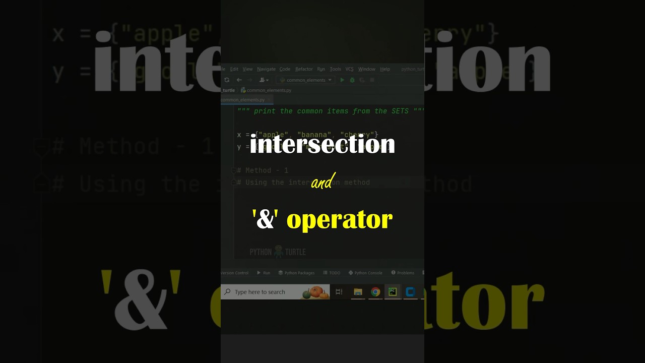 Python: Finding Common Elements Between Two Sets !