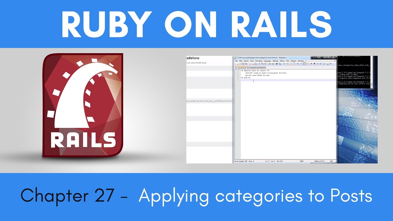 Learn Ruby on Rails from Scratch - Chapter 27 - Applying categories to Posts