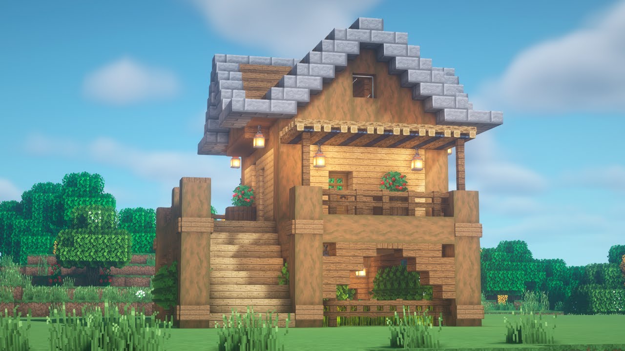 Minecraft - How to build a Starter Farm House - Minecraft Builders