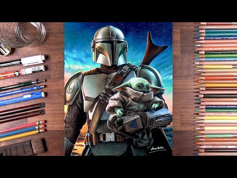 Drawing The Mandalorian : Din Djarin & Grogu | drawholic