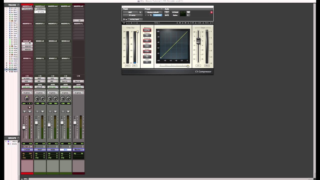 Waves C1 Compressor and S1 MS Matrix   Making a Lead Vocal Stand Out in a Mix