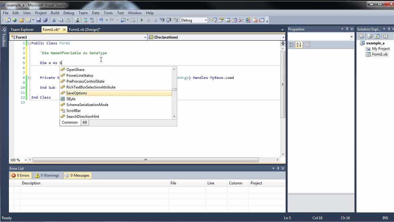 Visual Basic Tutorial 2 - Controls, Comments, Variables, and Data Types