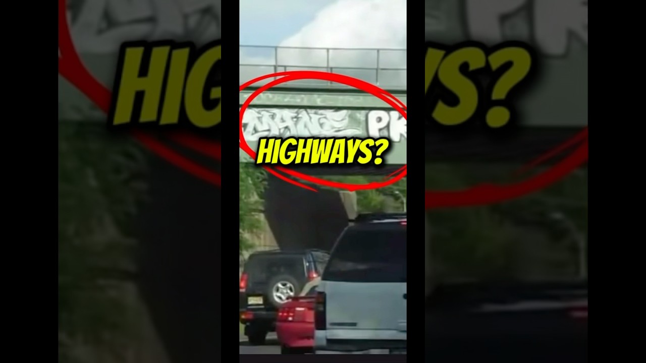 How Do Graffiti Artists Spray Paint Overpasses? #shorts #graffiti