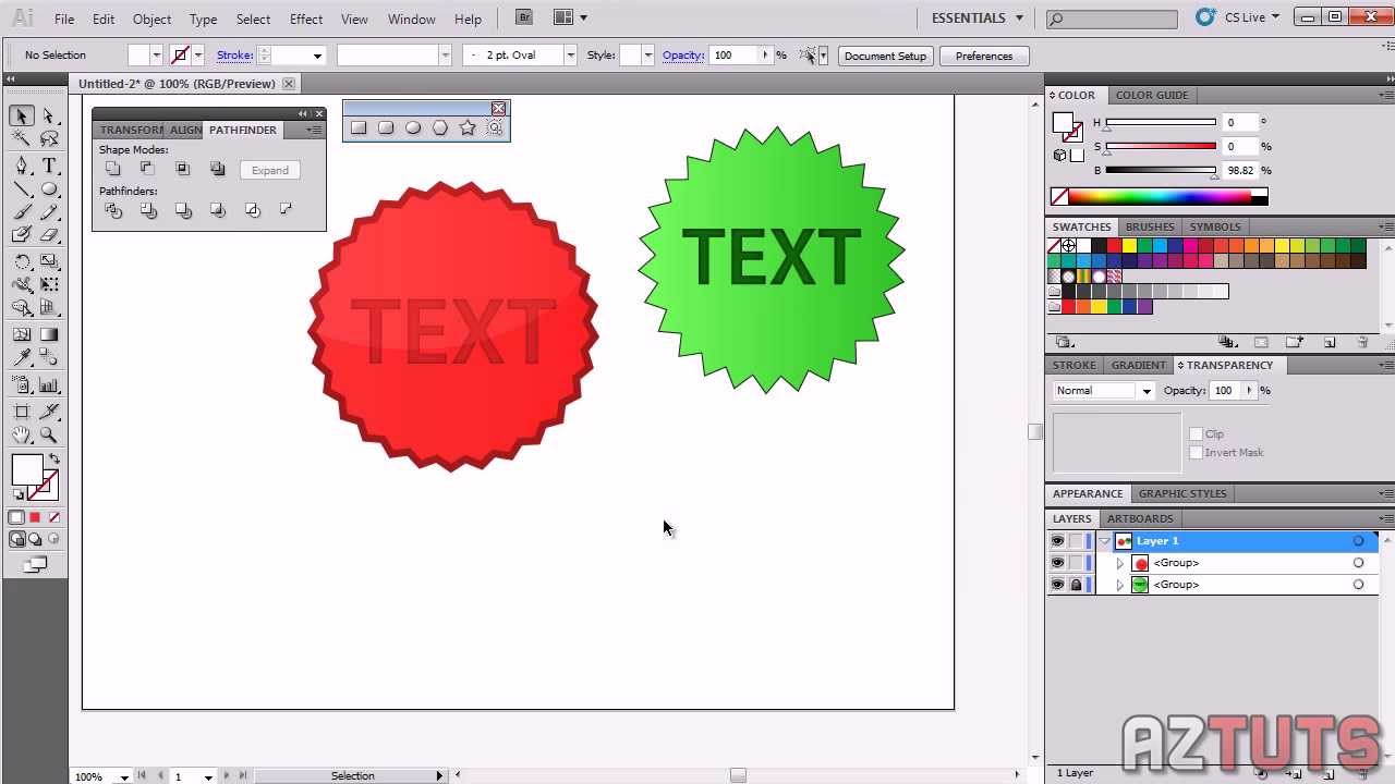 Adobe Illustrator - Button vector star Tutorial (+ download link)
