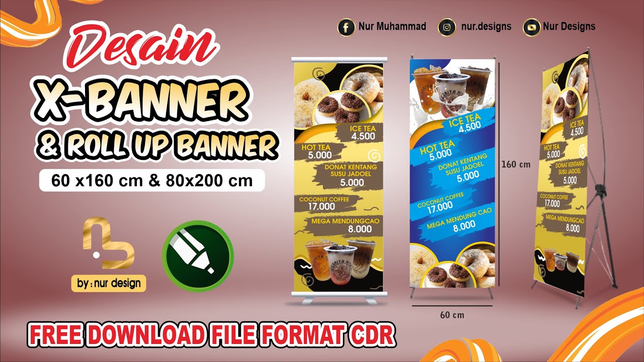 DOWNLOAD Desain X-Banner dan Roll Up Banner | FREE CDR