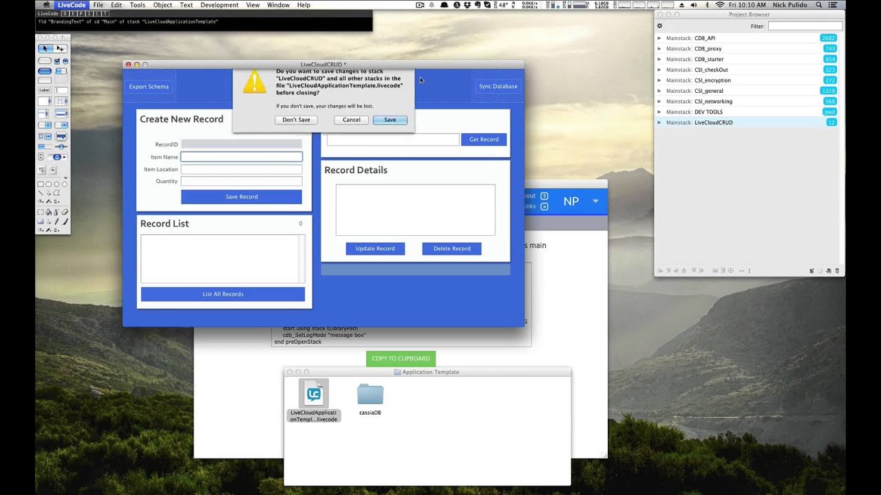 LiveCloud  - Getting Started - Application Template