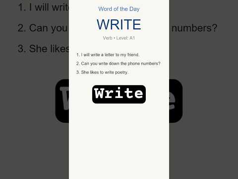 WRITE Meaning + 3 Examples | Improve Your English Fast! 🚀📚 #vocabulary #learnenglish