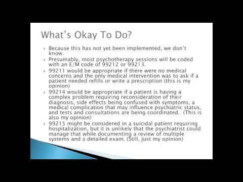 Part 4 CPT Codes for Outpatient Psychiatrists - Psychotherapy