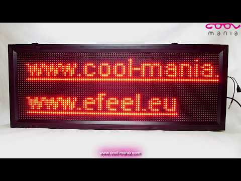 Large WiFi LED panel + USB + temperature sensor - red 104 cm x 40 cm (www.cool-mania.com)