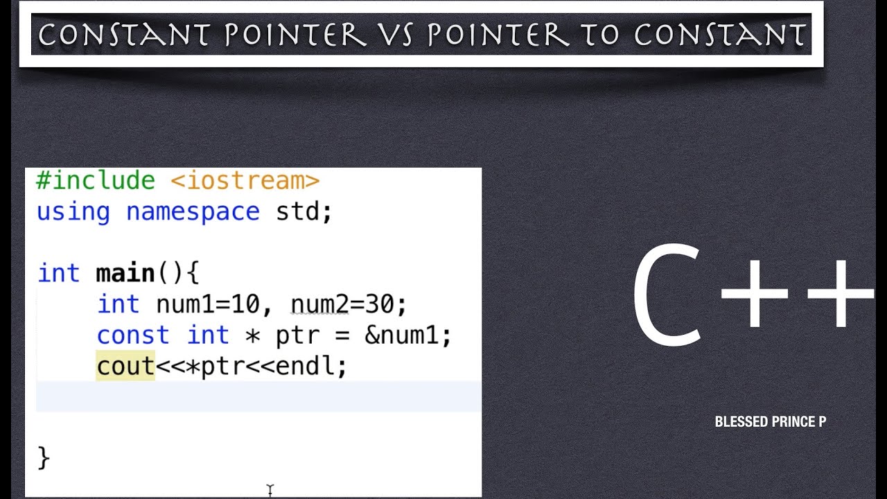 constant pointer & pointer to constant with simple example