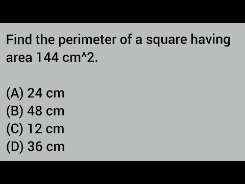 Find the perimeter of a square having area 144 cm^2
