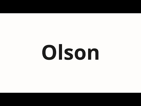 How to pronounce Olson