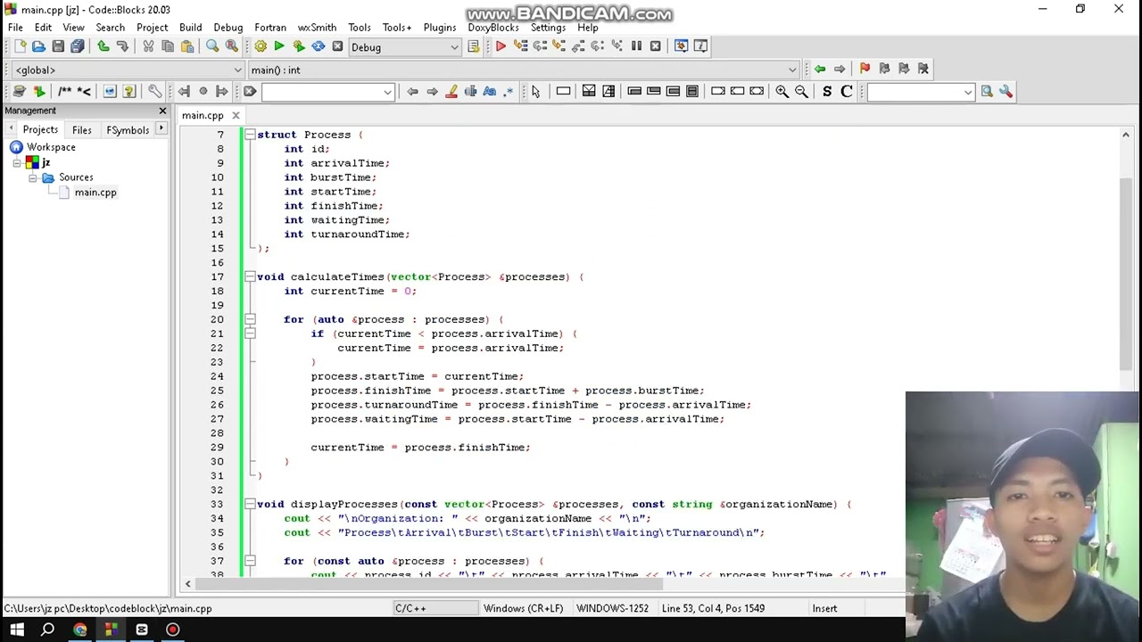 CPU Scheduling Simulation Project Using FCFS Algorithm - Operating System