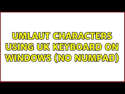 Umlaut characters using UK keyboard on Windows (no NumPad)
