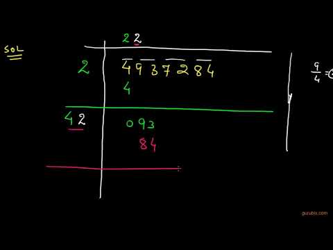 How to find square root of a number Long division method Squares and square roots