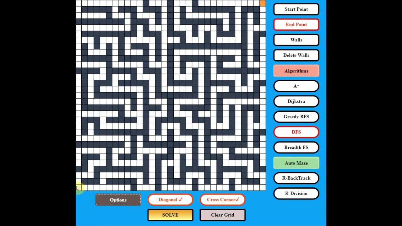 Path Finding + Maze Generation Algorithm Visualizer (C++ & SDL2)