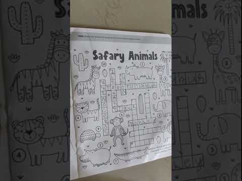 #safari #animals #crossword #puzzle #english #activity #worksheet #elephant #zebra #monkey #lion