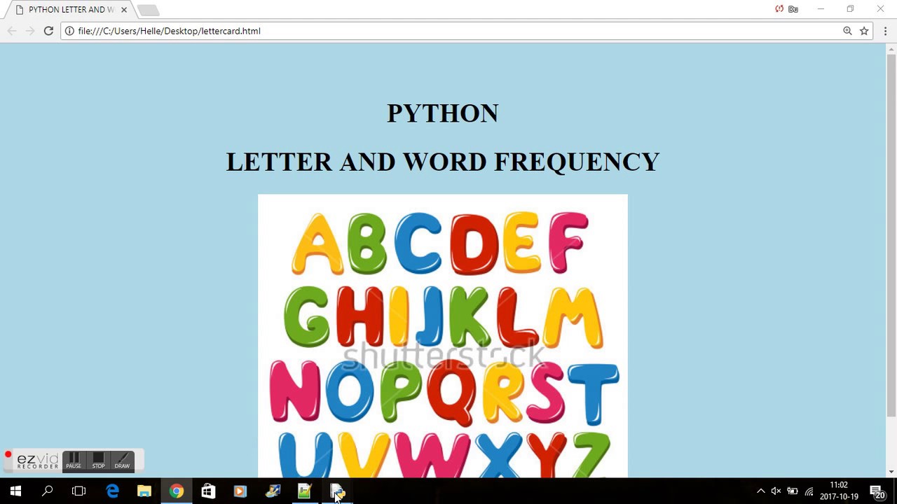 PYTHON - LETTER AND WORD FREQUENCY