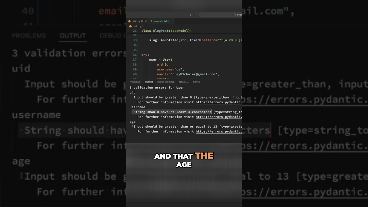 Pydantic's Clear Error Messages: Code Validation Made Easy in Python