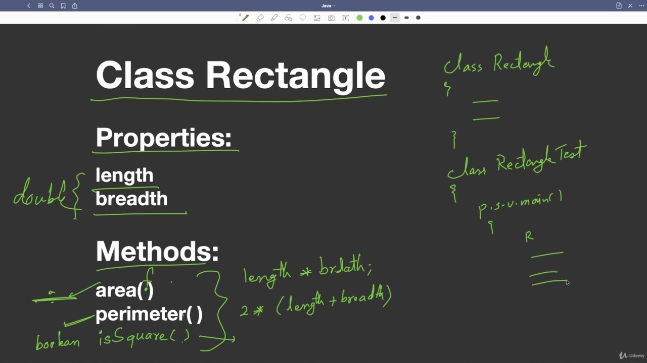 11.5 : Student Challenge — Write a Class for Rectangle — [Abdul Bari] Java Course