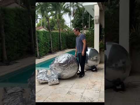 Interesting inflating Silver balloons, wow #satisfyingvideos #shortsvideo #shorts