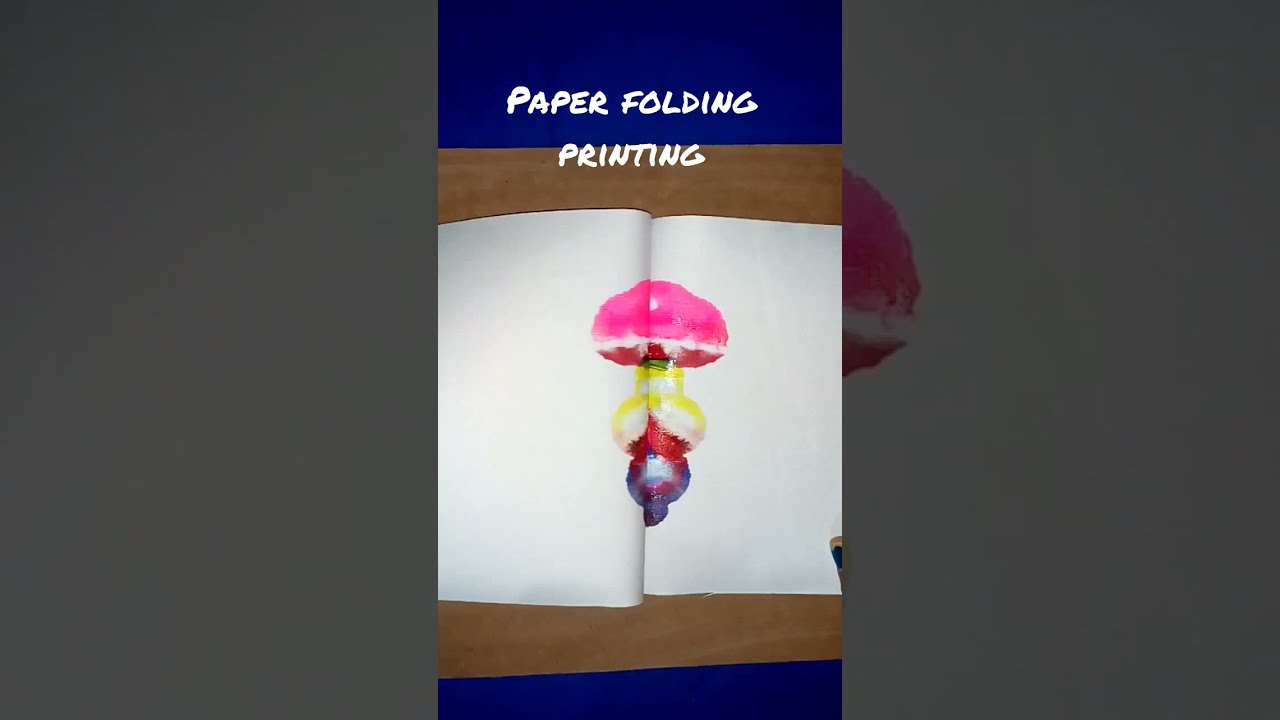 How to Paint Butterfly Painting Folded Paper/Fold-Over Printing/paper folding/butterfly#shorts
