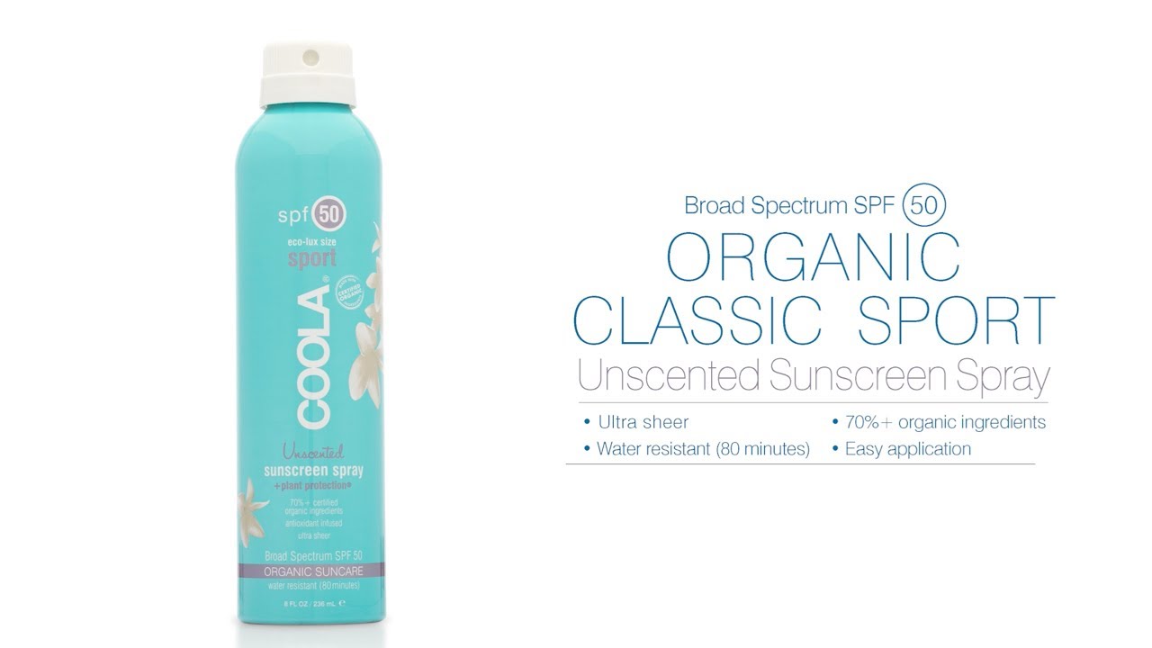 COOLA Eco-Lux Organic Sport Sunscreen Spray SPF 50 | LovelySkin