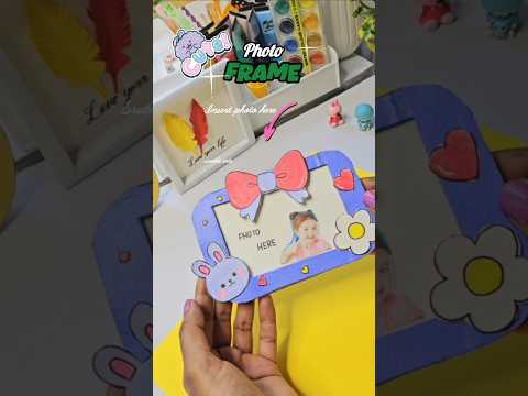 Easy DIY Photo Frame 🐇🌸 Cardboardcraft ideas #viralvideo #diy #bestoutofwaste #cardboardcrafts