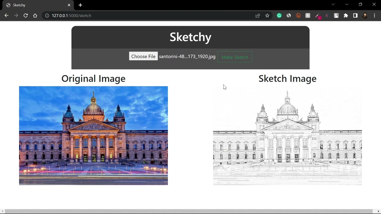 Sketch making Flask App in Python - Sketchy