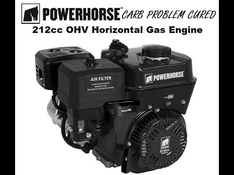 Powerhorse 212cc OHC gasoline engine carburetor repair. Lean run repair. Jetting problem.