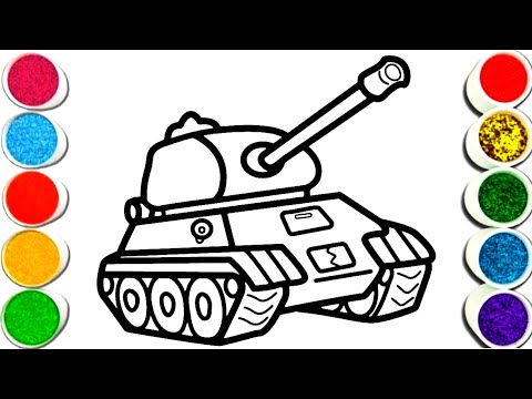 Military Tank easy and Beautiful Drawing easy with Colors for Kids