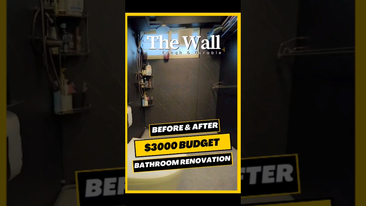 Before & After $3000 bathroom renovation budget in 3 days #hdbsingapore #bathroominspo #renovationsg