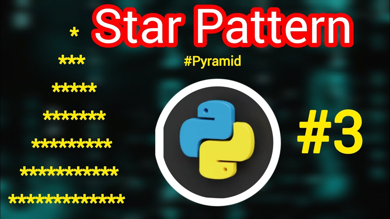 pyramid in python|Triangle star pattern in python|python tutorial for beginners