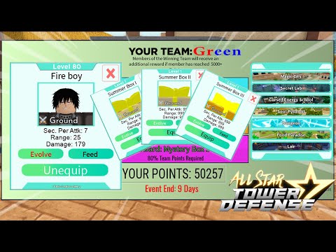Level 80 Fire Boy (Shinra) Extreme Story Mode | Reaching 50,000 Points | All Star Tower Defense