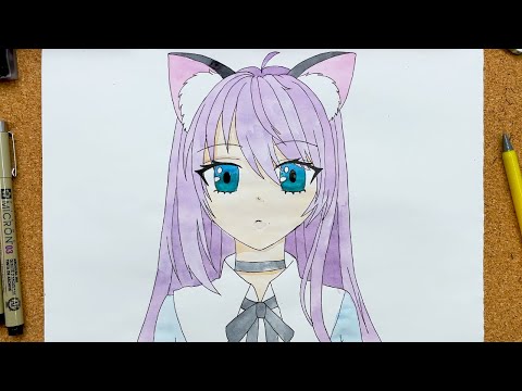 How to Draw Anime "Neko" Girl for Beginners Easy | Anime Drawing Tutorial
