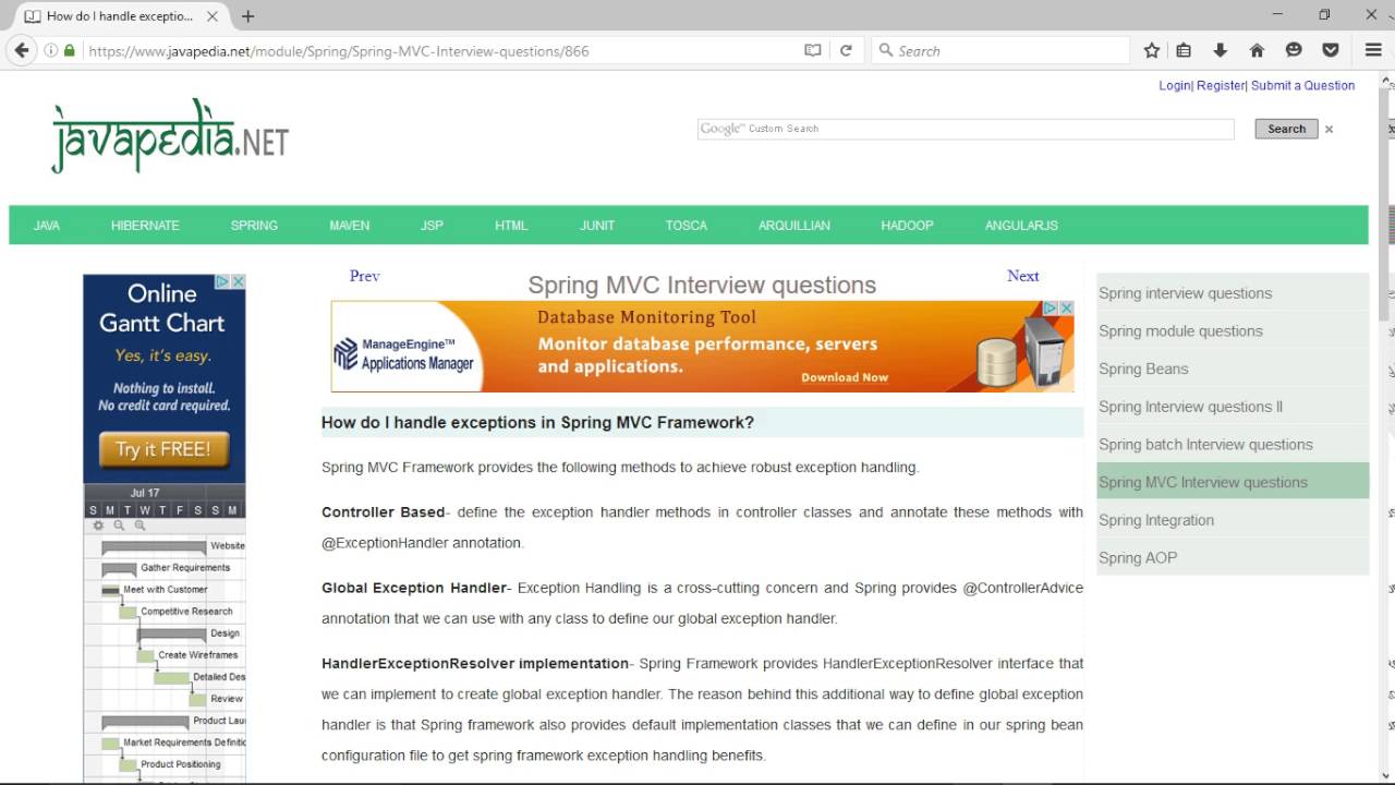 How do I handle exceptions in Spring MVC Framework? | javapedia.net
