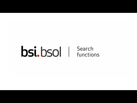 Search functions with British Standards Online (BSOL)