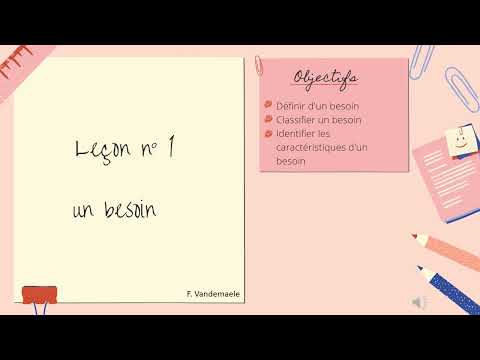 ECONOMIE - LES BESOINS - LECON N° 1