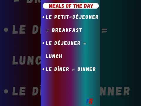 Meals of the day in French