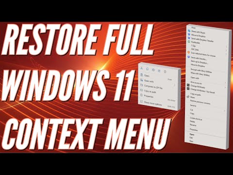 Restore Full Windows 11 Context Menu