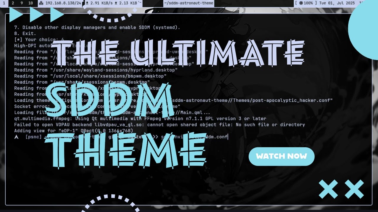 Linux - Astronaut SDDM Theme (How It Looks + How to Install)