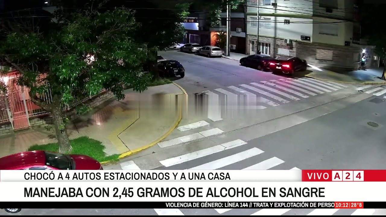 🚨 CON 2,45 DE ALCOHOL EN SANGRE, CHOCÓ VARIAS VECES CON AUTOS ESTACIONADOS IMPACTANTE CHOQUE