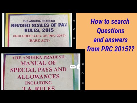 AP Manual of Special Pays,TA Rules(Paper Codes 1,8,31,041,64,78,86,105,138,148) & PRC 2015 Contents