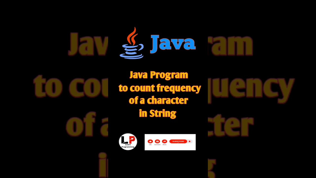 Java Program to count frequency of a character in  String #youtubeshorts #learnprogramming2