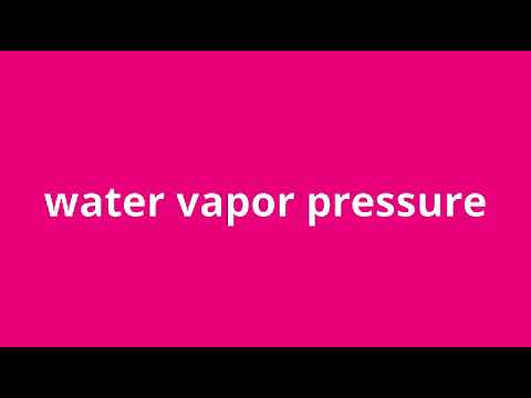 what is the meaning of water vapor pressure.
