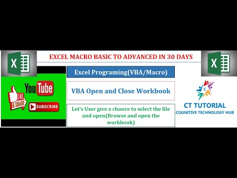 Excel VBA- Open and Close Workbook ||VBA to Browse File and Open File in Excel