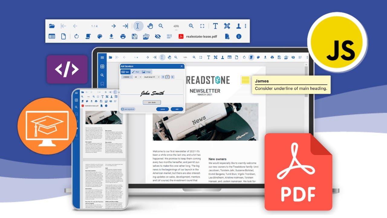 How to Enable PDF Collaboration Features Using a JavaScript Viewer Component