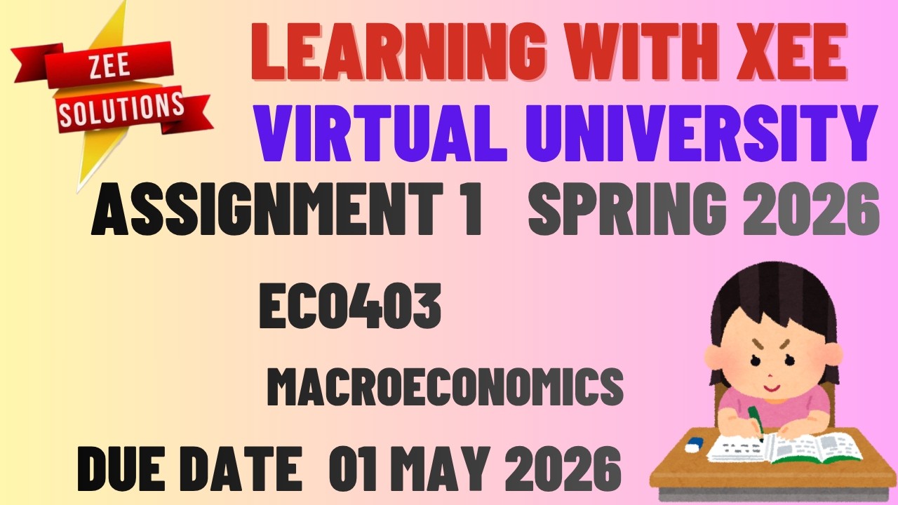 ECO403 MACROECONOMICS ASSIGNMENT 1 SPRING 2026 Virtual University of Pakistan